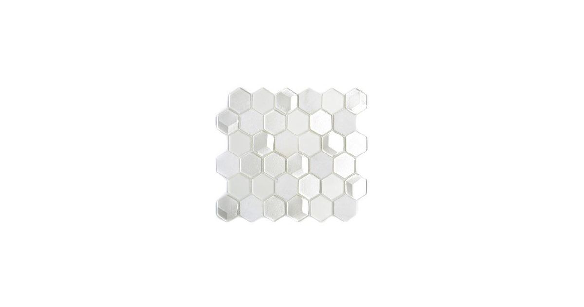 ROYAL 3D MIDI HEX WHITE mozaik - ÜvegmozaikShop